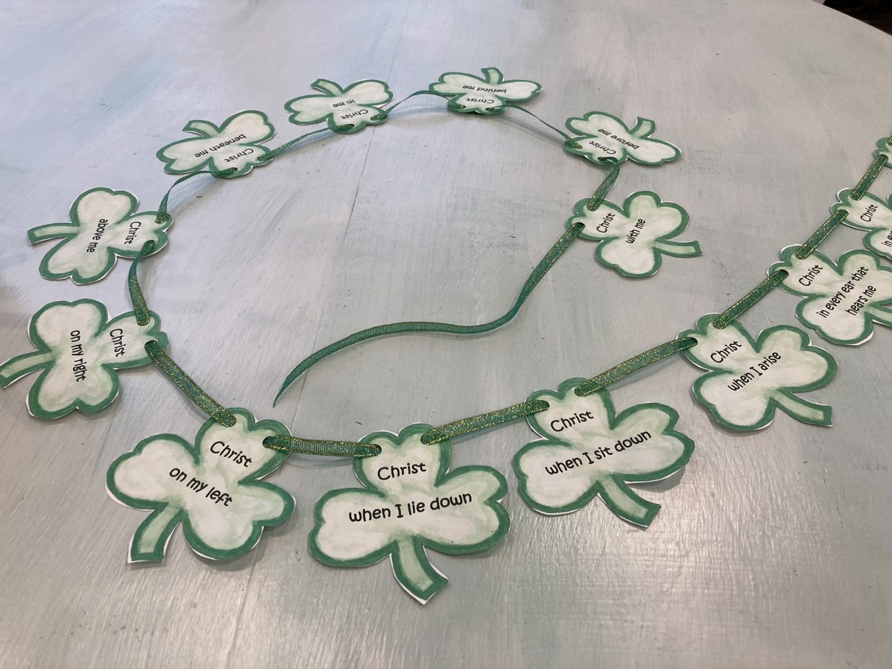Saint Patrick’s Prayer Shamrock Garland or Wreath|Sparkles and Sprinkles