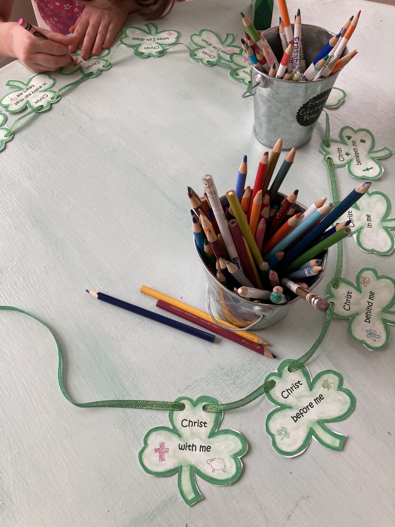 Saint Patrick’s Prayer Shamrock Garland or Wreath|Sparkles and Sprinkles