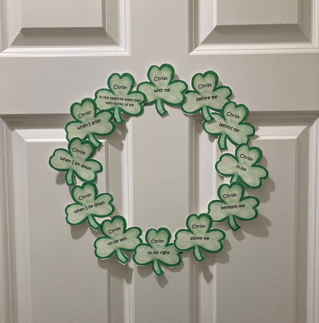 Saint Patrick’s Prayer Shamrock Garland or Wreath|Sparkles and Sprinkles